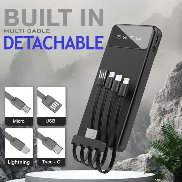 Powerbank with 4 Built-in Cable | AbrandZ Corporate Gifts