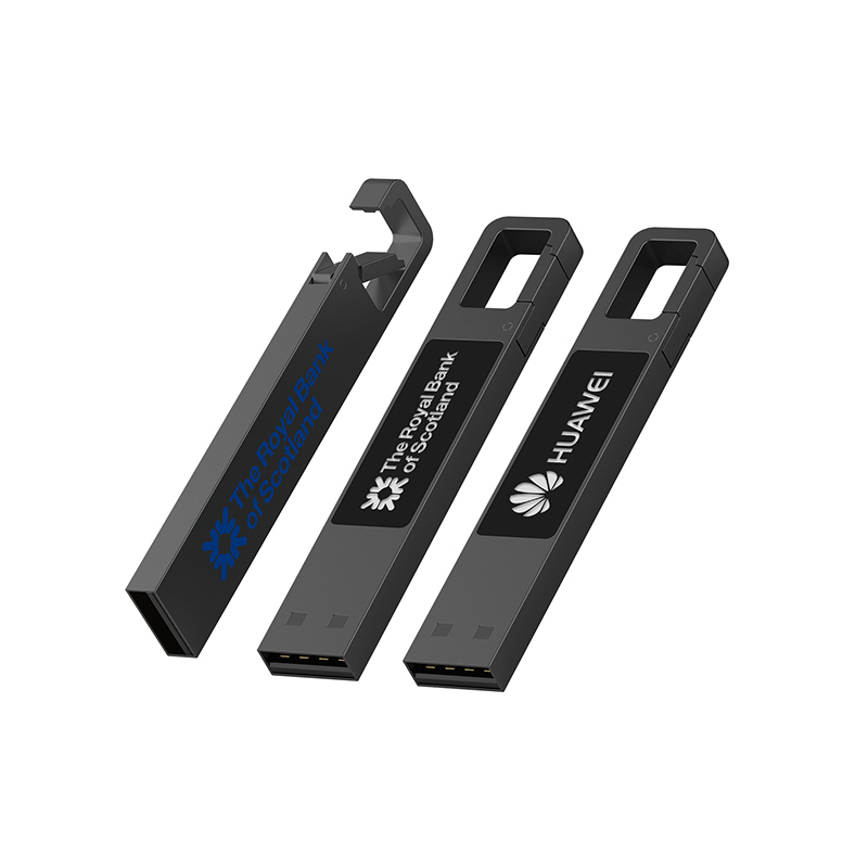 Metal Hook USB Flash Drive with LED Logo - AbrandZ