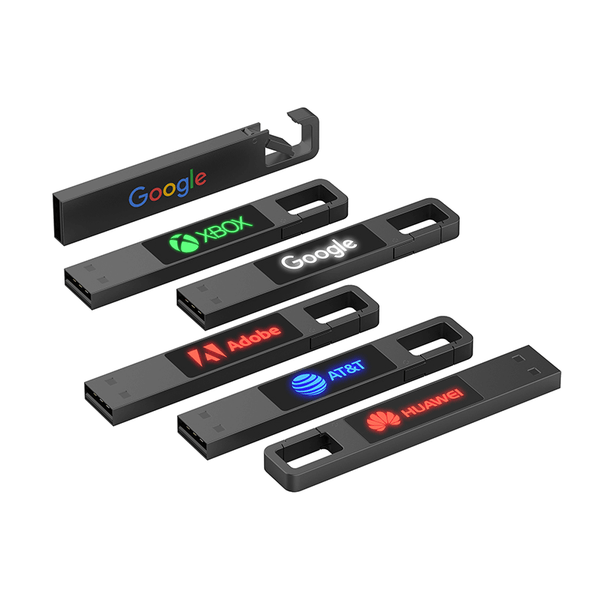 Metal Hook USB Flash Drive with LED Logo | AbrandZ Corporate Gifts