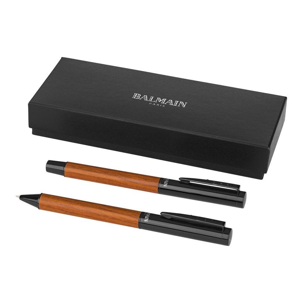 Balmain Woodgrain Duo Metal Pen Set - Corporate Gift – AbrandZ